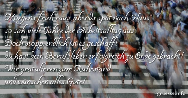 Sprüche zum Ruhestand und Pensionierung